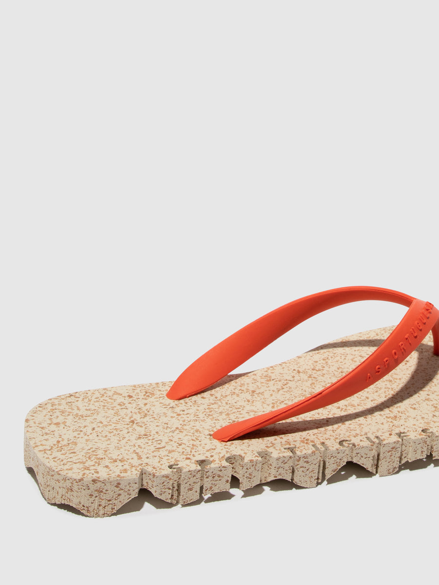 Beach Flip-Flops BUMPY Natural & red strap – ASPORTUGUESAS