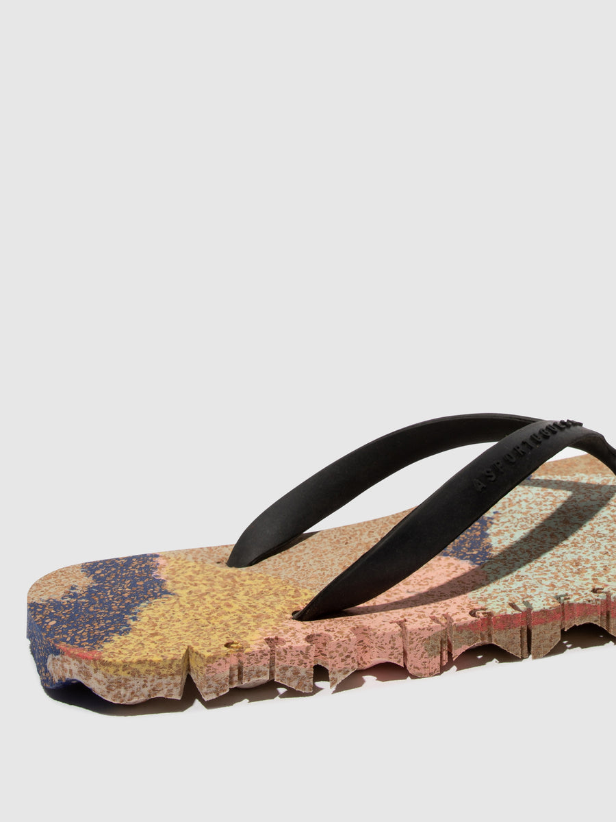 Beach Flip-Flops BUMPY Multi. & black strap – ASPORTUGUESAS