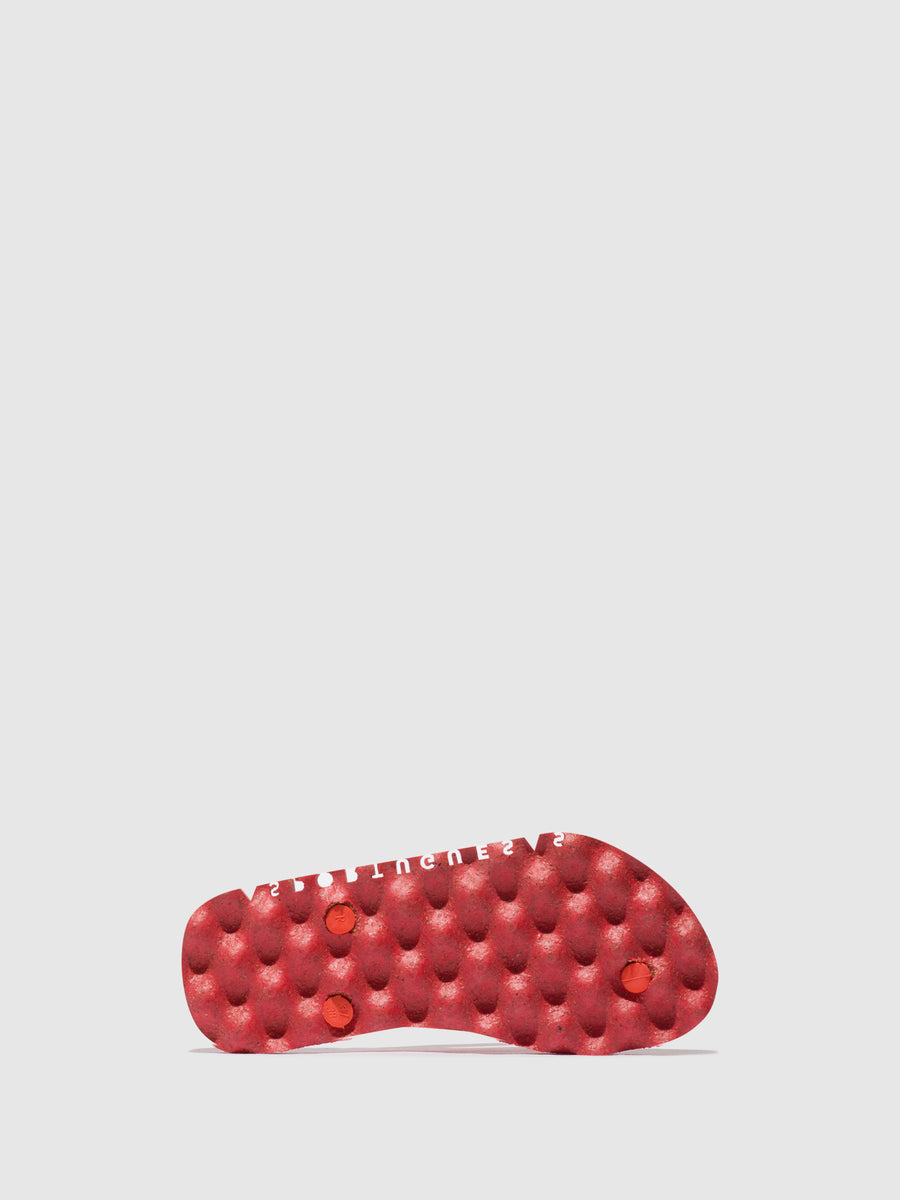 Beach Flip-Flops BUMPY Red & red strap – ASPORTUGUESAS