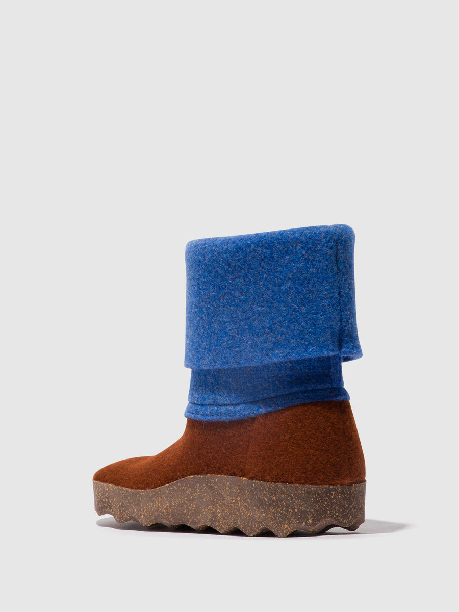 Round Toe Boots CADY BROWN/BLUE – ASPORTUGUESAS